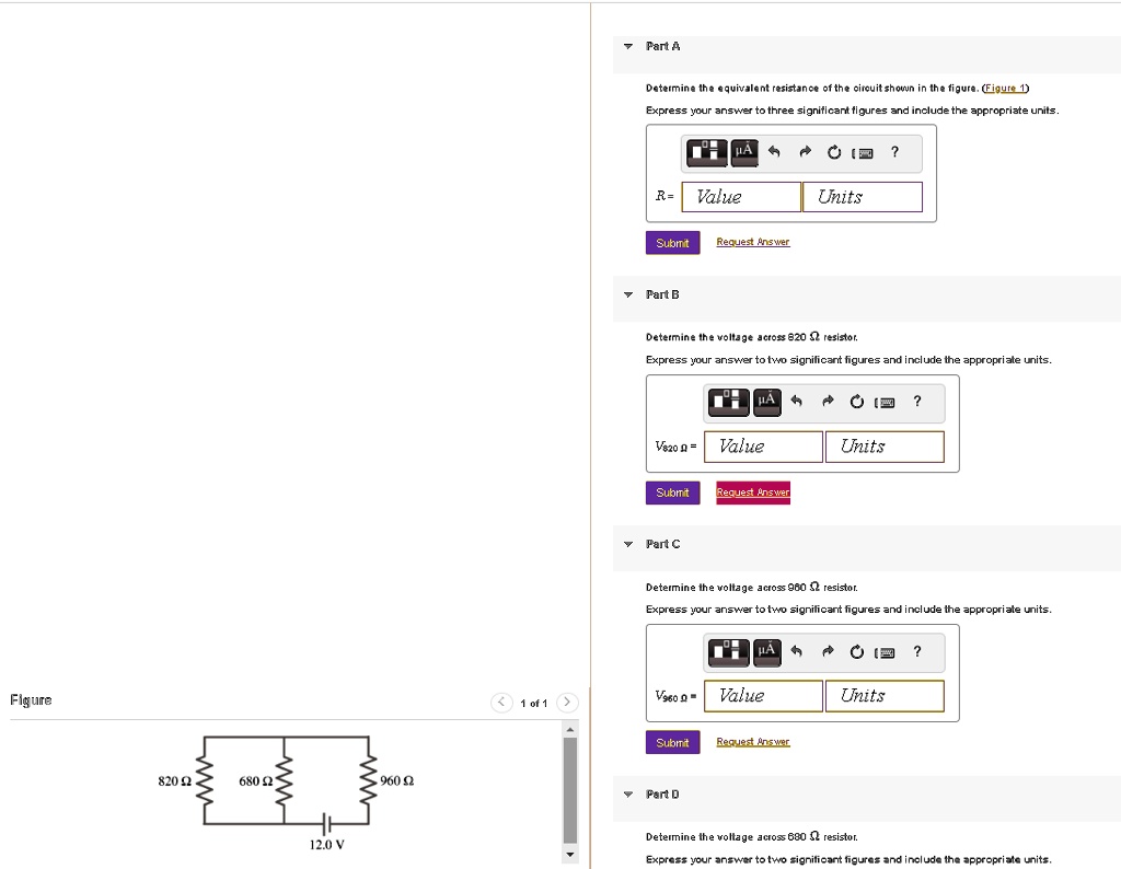SOLVED: Part A Determine the equivalent resistance of the circuit shown ...