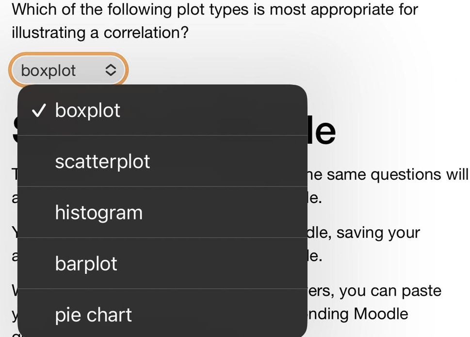 SOLVED: Question: Which of the following plot types is most appropriate ... SOLVED: Question: Which of the following plot types is most appropriate ...