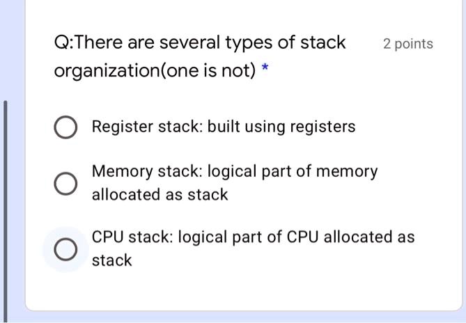 Solved Qthere Are Several Types Of Stack Organizationone Is Not 2 2792