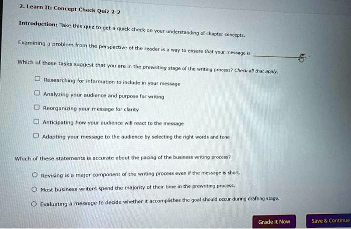 2. Learn It: Concept Check Quiz 2-2 Introduction: Take this...