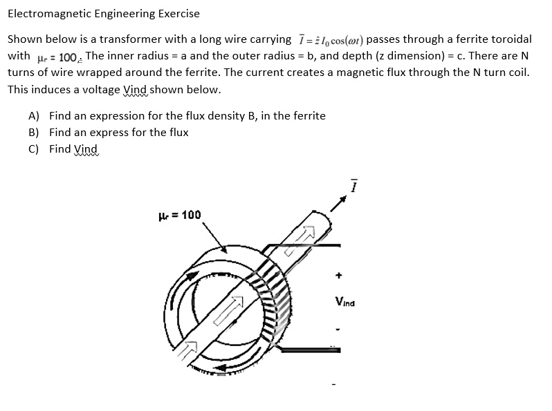 Electromagnetic Engineering Exercise Shown below is a transformer with ...