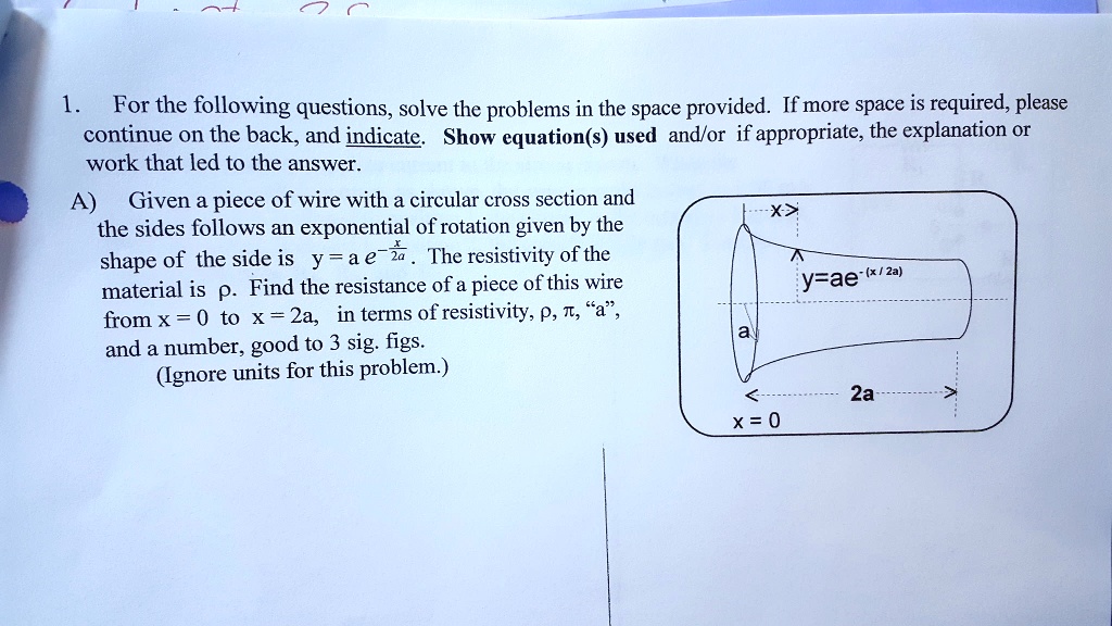 1. For the following questions, solve the problems in the space ...
