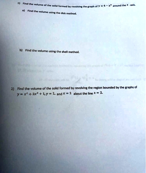 VIDEO solution: Find the volume of the solid formed by revolving the graph of y = x^2 - 2x ...