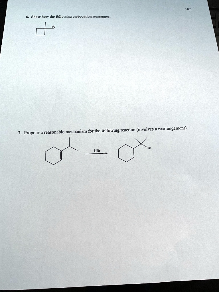 SOLVED: Show how lhe following carbocation rearranges reasonable ... SOLVED: Show how lhe following carbocation rearranges reasonable ...