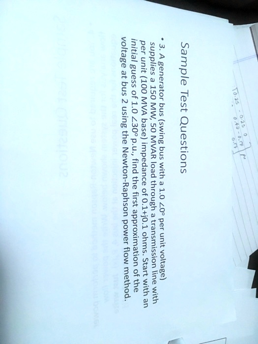 VIDEO solution: A generator bus (swing bus with a 1.00 per unit voltage ...