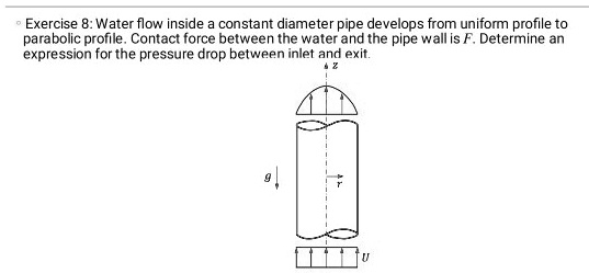 SOLVED: Water flow inside a constant diameter pipe develops from ...