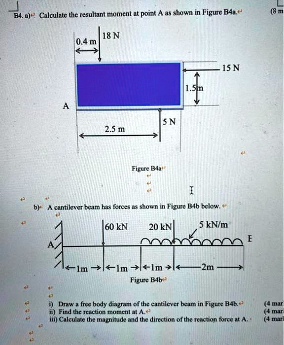 Solved B4 Acalculate The Resultant Moment At Point A As Shown In