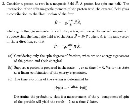 SOLVED: Please help with part C 3. Consider a proton at rest in a ...