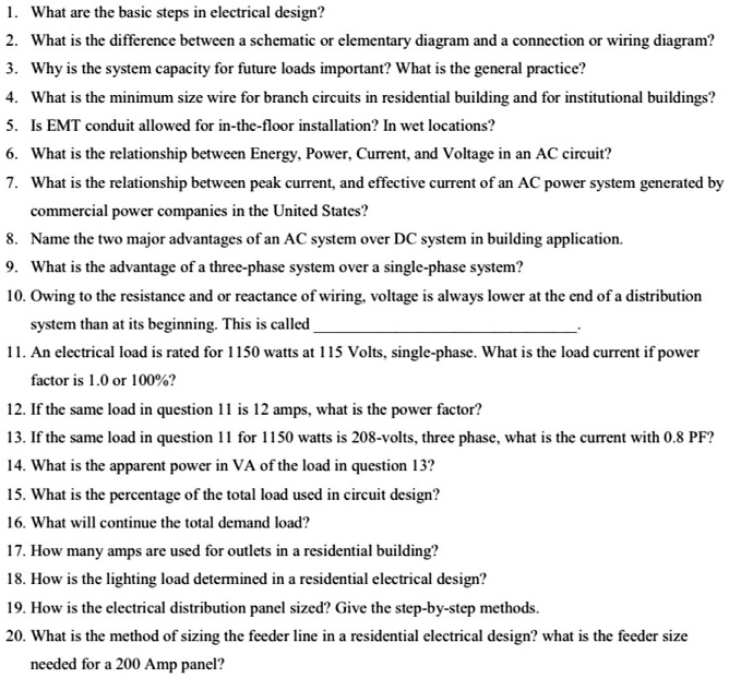 1 what are the basic steps in electrical design what is the difference ...