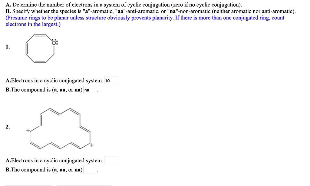 A. Determine the number of electrons in a system of cyclic conjugation ...