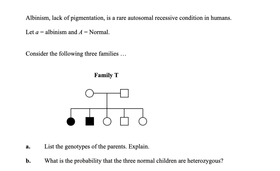 albinism lack of pigmentation is a rare autosomal recessive condition ...