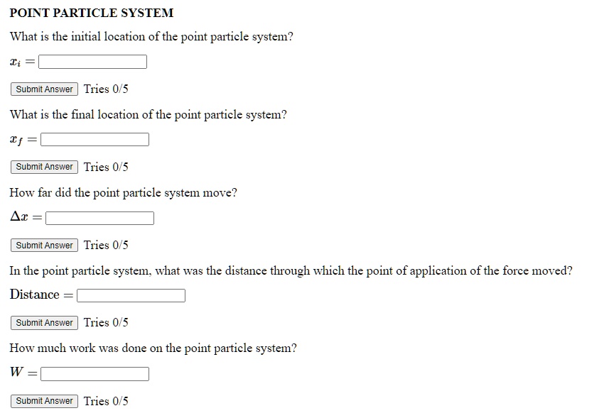 SOLVED:POINT PARTICLE SYSTEM What is the initial location of the point ...
