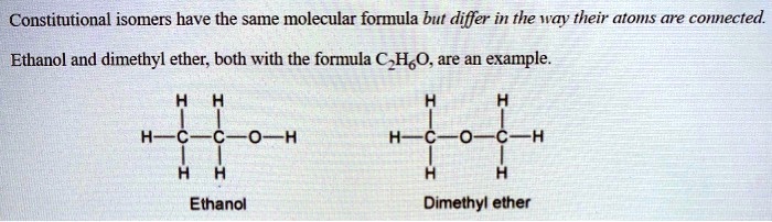 constitutional isomers have the same molecular formula but differ in the way their atoms are ...