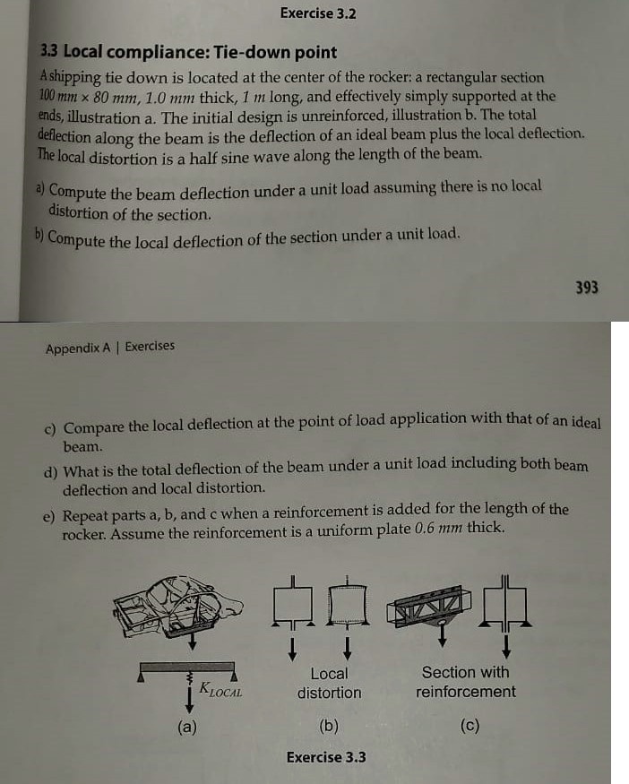 SOLVED: Exercise 3.2 3.3 Local Compliance: Tie-down Point A shipping ...