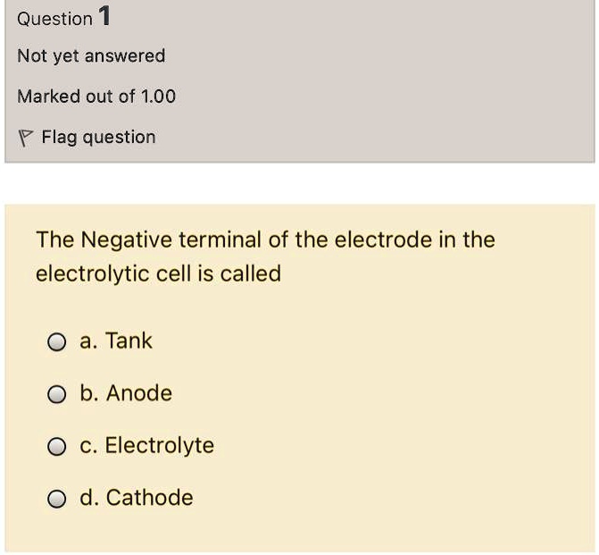 SOLVED: Question 1 Not yet answered Marked out of 1.00 Flag question ...