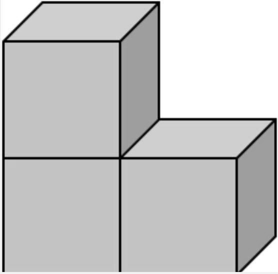 three same sized cubes are glued together as shown below if the side ...