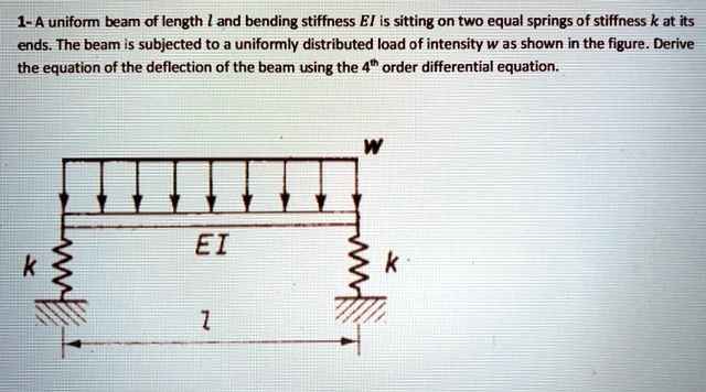 [GET ANSWER] 1- A uniform beam of length l and bending stiffness EI is ...