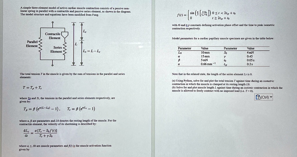 a simple three element model of active cardiac muscle contraction ...