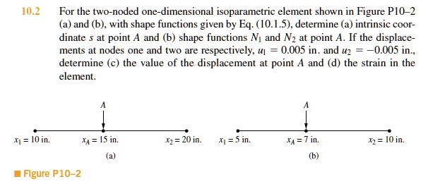 102 for the two noded one dimensional isoparametric element shown in ...