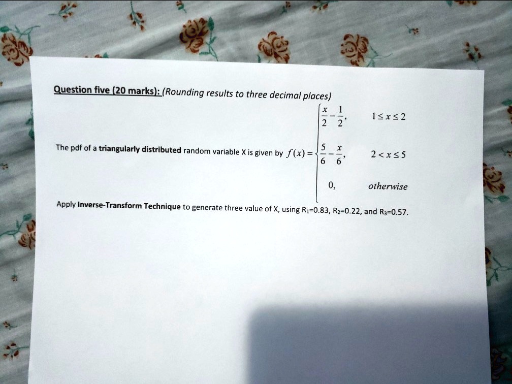 SOLVED: Question five (20marks)(Rounding results to three decimal places) 1 SOLVED: Question five (20marks)(Rounding results to three decimal places) 1
