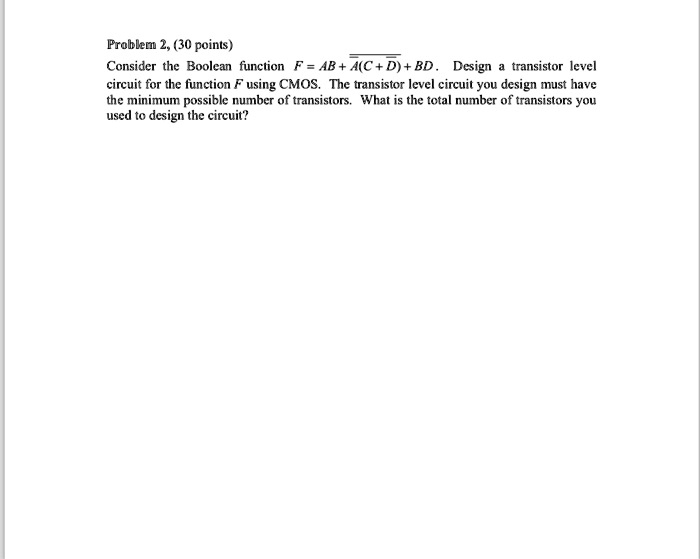 problem 230 points consider the boolean functionfabacdbddesign a ... problem 230 points consider the boolean functionfabacdbddesign a ...