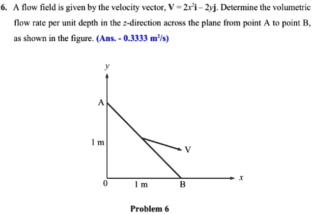SOLVED: A flow field is given by the velocity vector V = 2xi - 2vi. Determine the volumetric ...