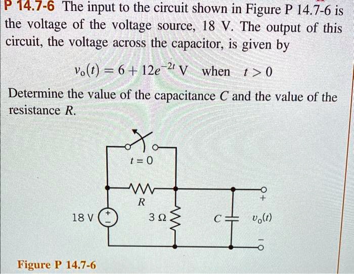 SOLVED: P 14.7-6 The input to the circuit shown in Figure P 14.7-6 is the voltage of the voltage ...
