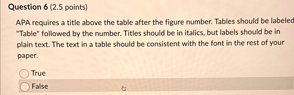 apa requires a title above the table after the figure number tables ...