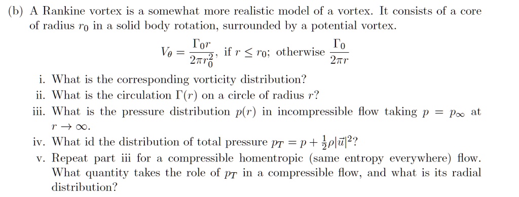 SOLVED: A Rankine vortex is a somewhat more realistic model of a vortex ...