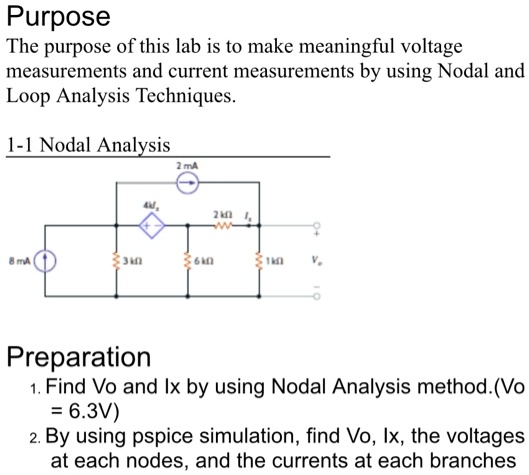 SOLVED: Purpose: The purpose of this lab is to make meaningful voltage measurements and current ...