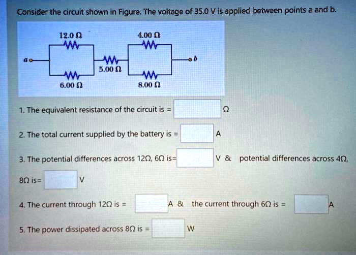 SOLVED: Consider the circuit shown in Figure. The voltage of 35.0 V is ...
