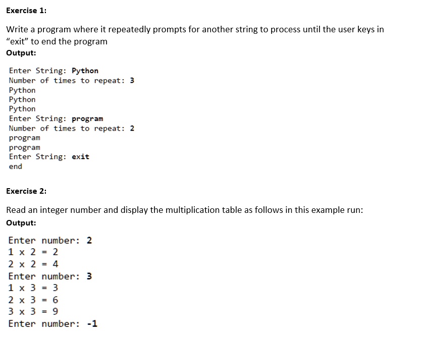 Solved Hello Im Stuck While Doing These Exercises How Do I Use A While Loop Using Python
