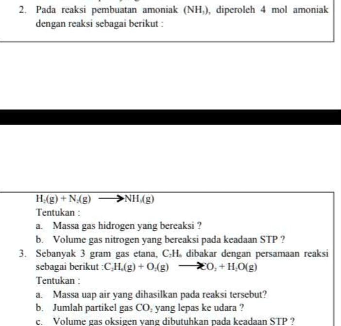 no 2 dan 3 kak tolng ya kak makasi pada reaksi pembuatan amoniak nh ... no 2 dan 3 kak tolng ya kak makasi pada reaksi pembuatan amoniak nh ...