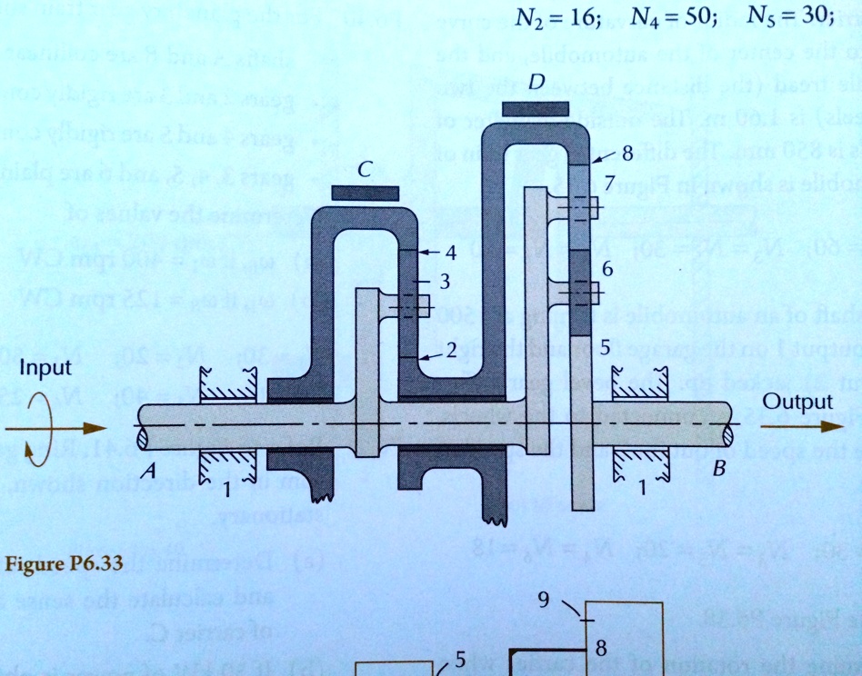 Input Figure P6.33 A 1 C 4 3 N2 = 16; N4 = 50; N5 = 30; D 8 7 6 2 5 5 9 ...