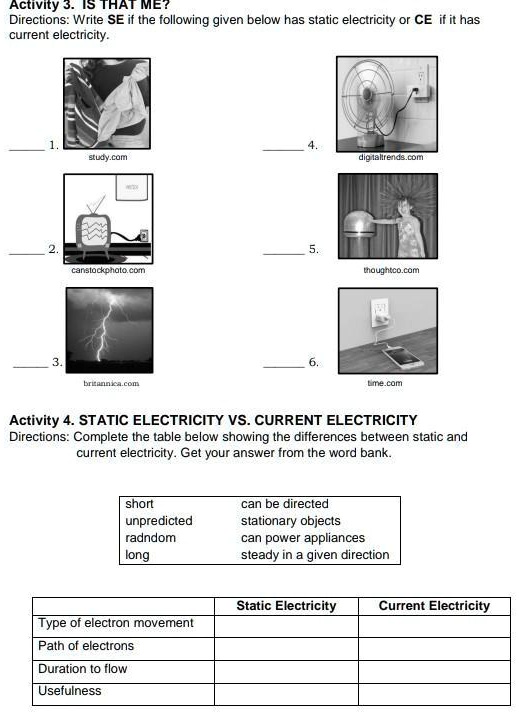 Activity 3. IS THAT ME? Directions: Write SE if the following given ...