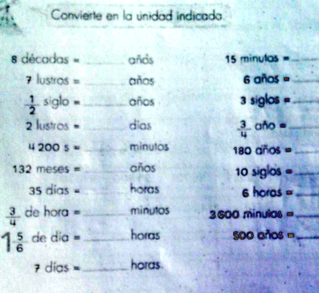 SOLVED: Convierte en la unidad indicada. segundos años 15 minutos meses ... SOLVED: Convierte en la unidad indicada. segundos años 15 minutos meses ...