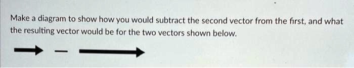 SOLVED: Make a diagram to show how you would subtract the second vector ...