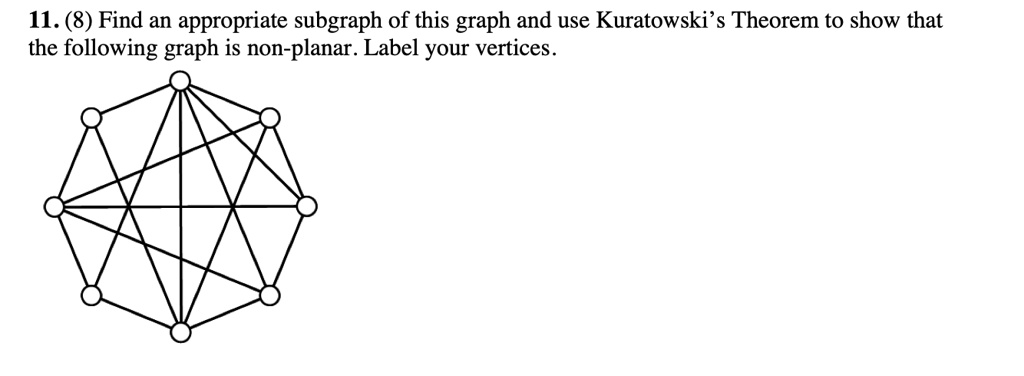 SOLVED: 11. (8) Find an appropriate subgraph of this graph and use ...
