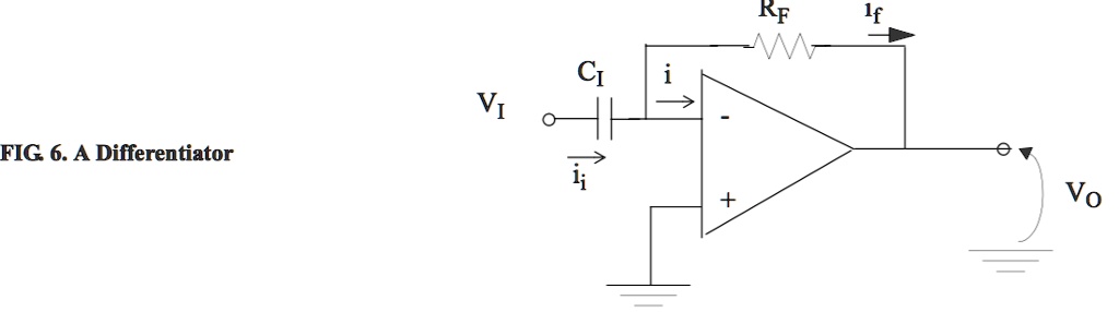 SOLVED: For the differentiator circuit in Fig. 6, assume RF = 10kÎ©, C1 ...