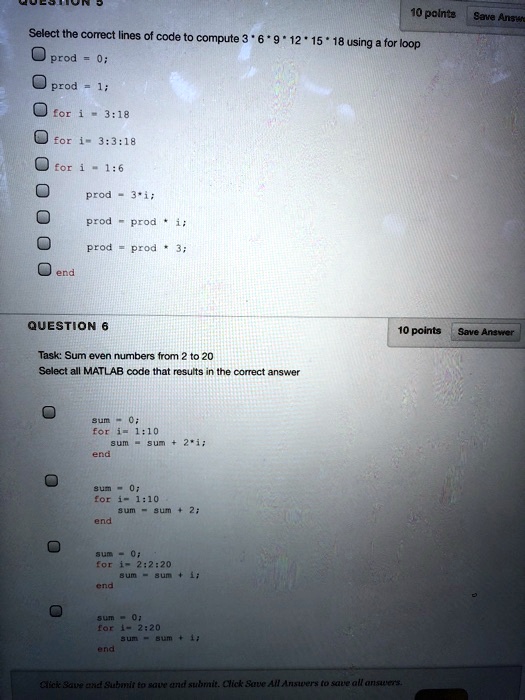 SOLVED: Select the correct lines of code to compute 369121518 using a ...