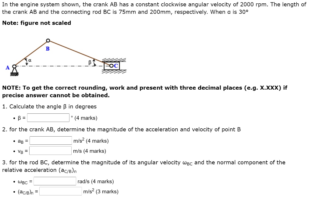 SOLVED: In the engine system shown, the crank AB has a constant ...