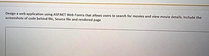 Solved Design A Web Application Using Aspnet Web Forms That Allows