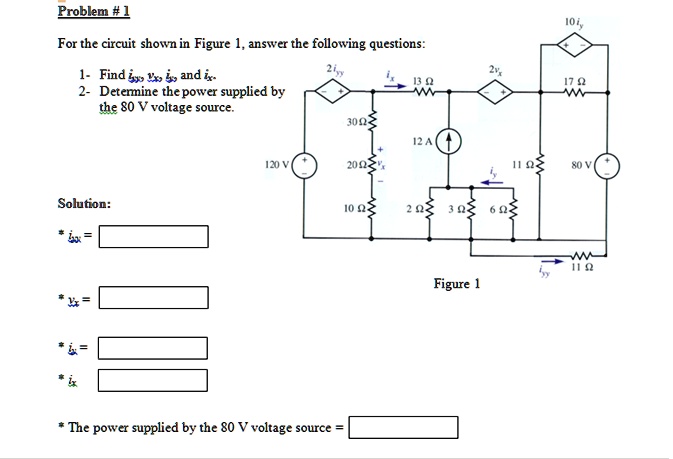 Problem # 1 For the circuit shown in Figure 1, answer the following questions: 1- Find ixx, iyy ...
