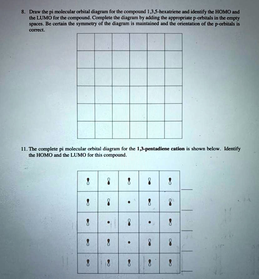 Solved Draw The Pi Molecular Orbital Diagram For The Compound 1 3 5