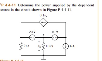 [GET ANSWER] P 4.4-11 Determine the power supplied by the dependent source in the circuit shown ...