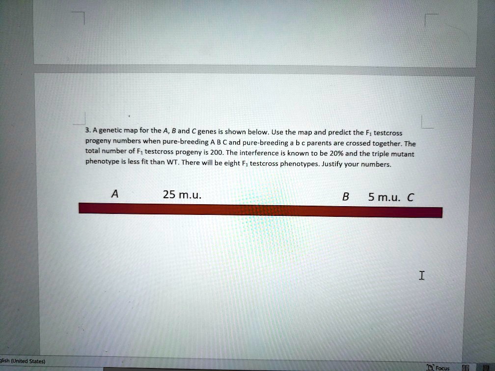 3 a genetic map for the b and c genes is shown below use the map and ...