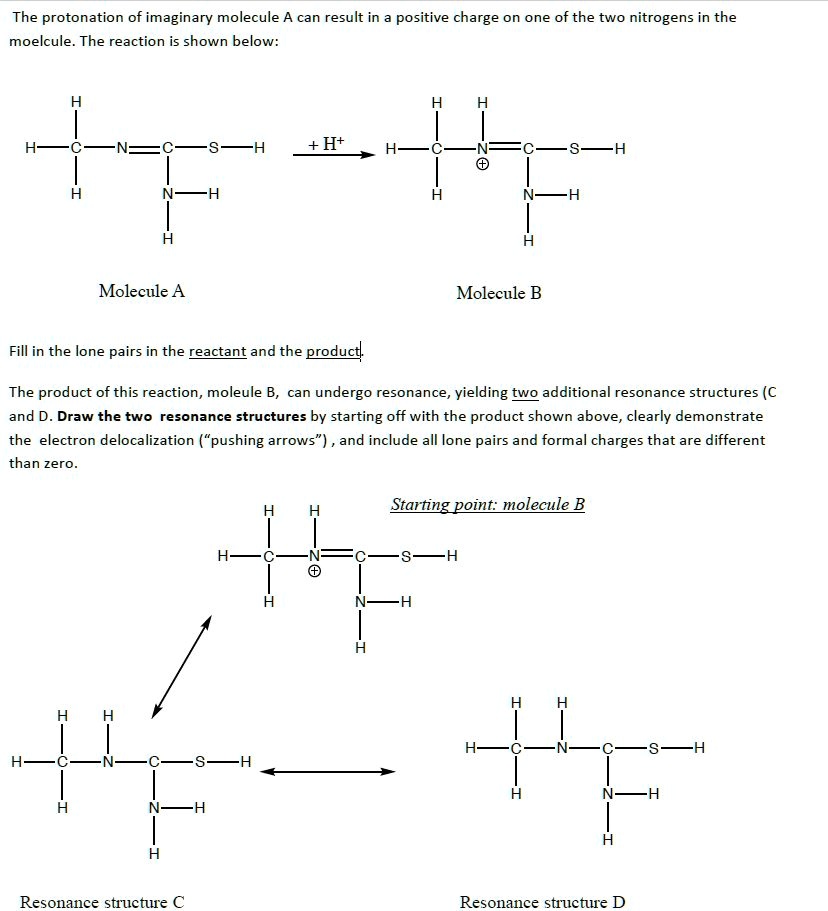 SOLVED: The protonation of imaginary molecule A can result in positive ...
