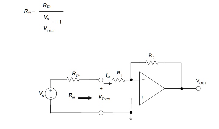 (RTh)/((Vg)/(VTerm) - 1)