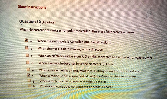 SOLVED: Show instructions Question 10 (4 points) What characteristics ... SOLVED: Show instructions Question 10 (4 points) What characteristics ...