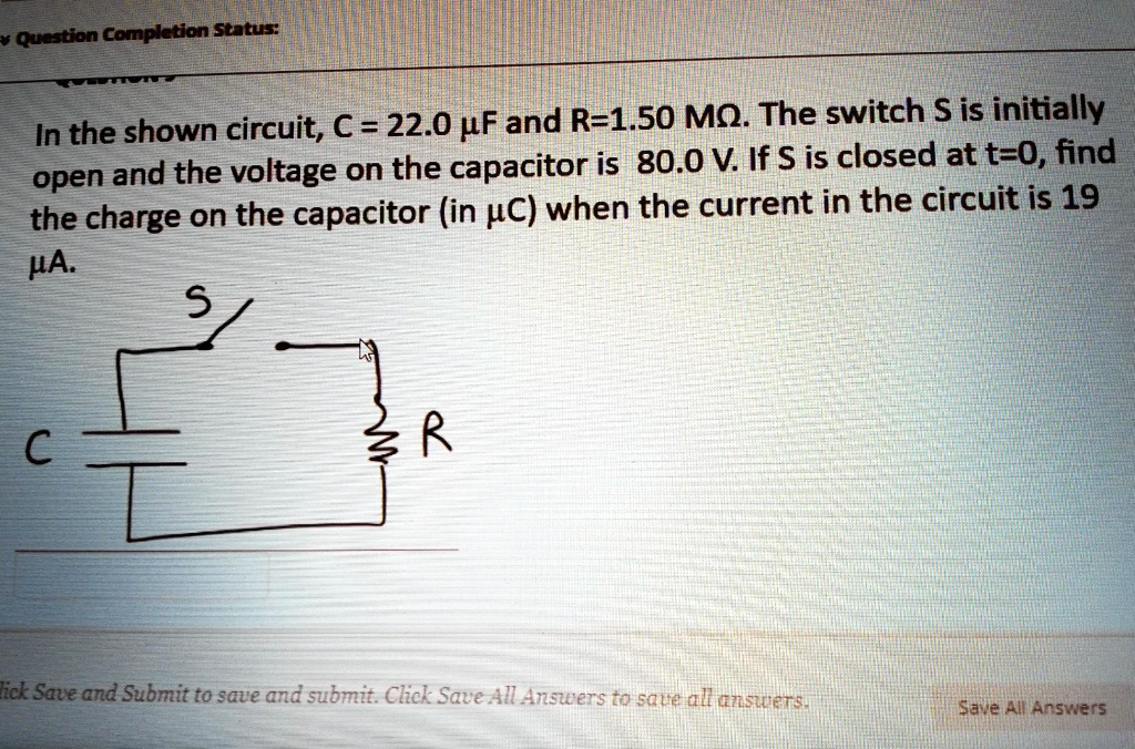 question completion statn in the shown circuit 220 pfand r 150 mq the switch is initially open ...